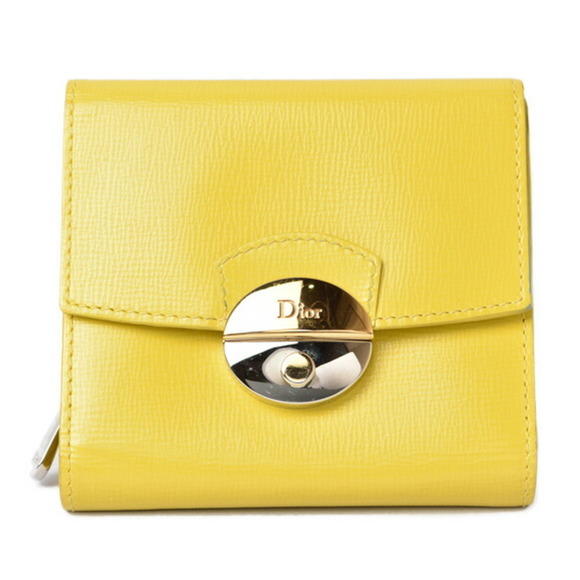 Dior | Bags | Christian Dior Wallet Trifold Folding Yellow | Poshmark